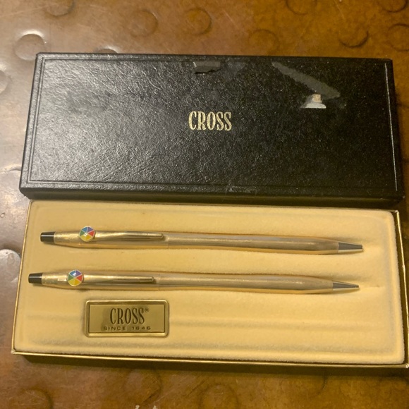 cross | Office | Vintage Cross Gold Pen Pencil Set Advertisement K Gold ...